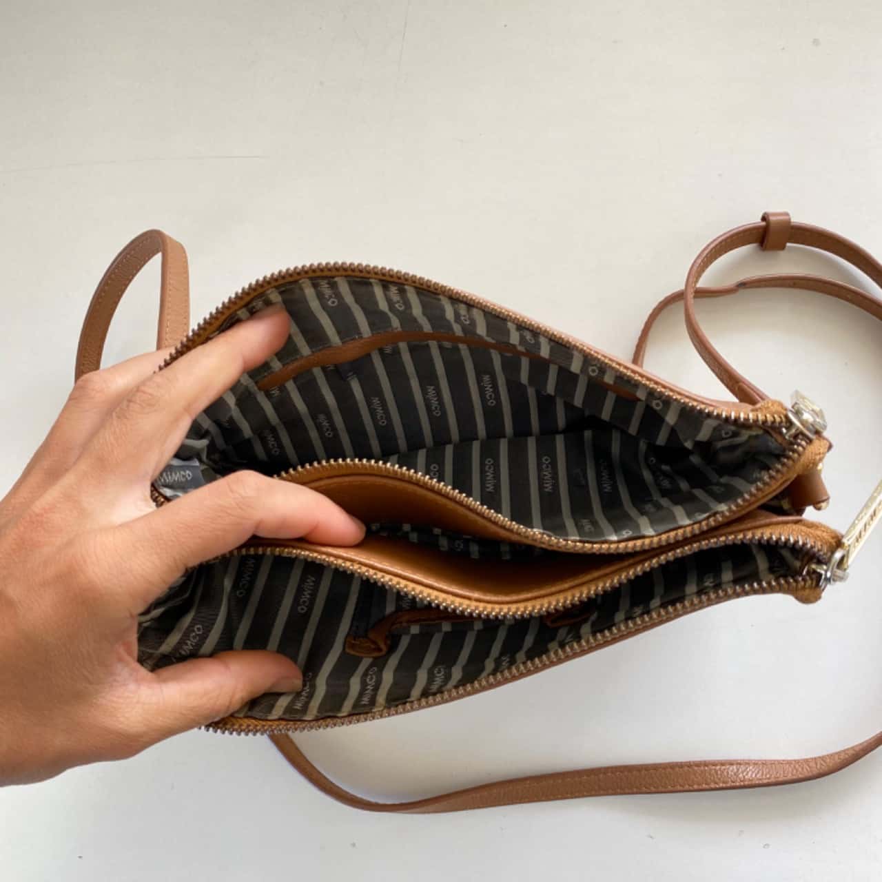 Mimco Brown Leather Cross Body Bag (s)