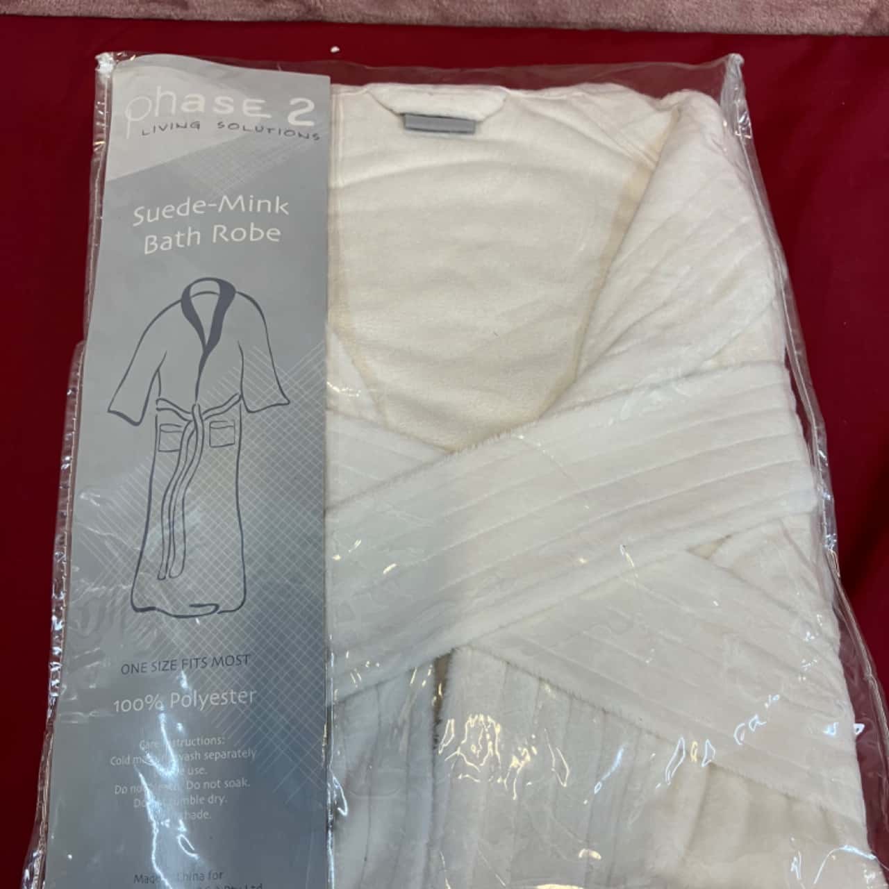 Phase 2 Living Solutions Suede-Mink Bath Robe One Size Fits Most Unisex ...