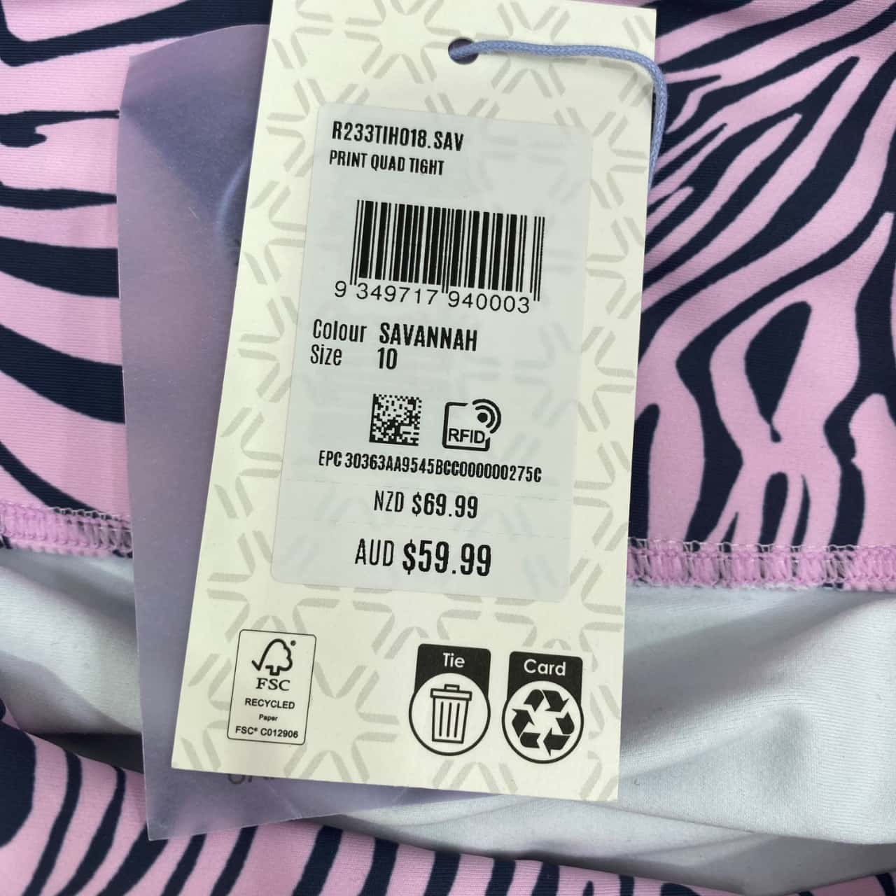 Rockwear Womens Quad Tights Size 10 Pattern / Pink