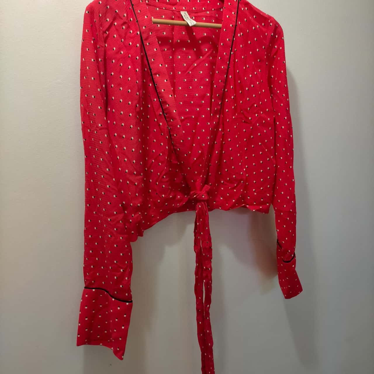 Bec & Bridge Size 8 Long Sleeve Red Wrap Top VGUC(s)
