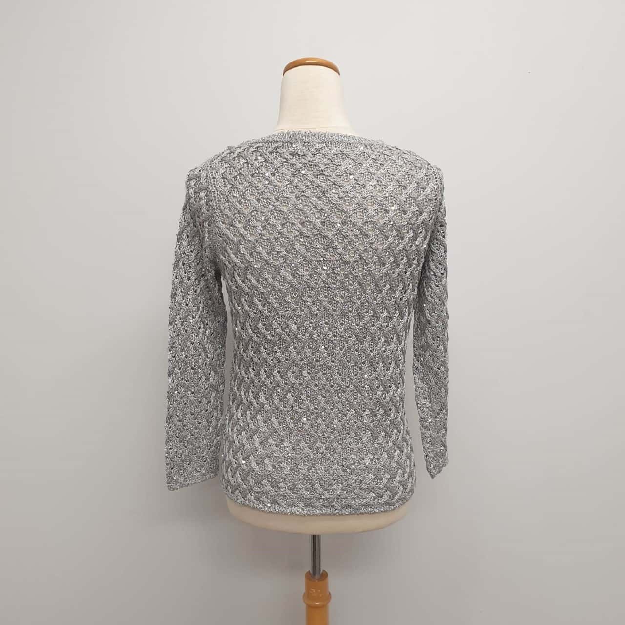 Monsoon UK Elegant & Super Pretty Silver Grey Glitter Sequined Open ...