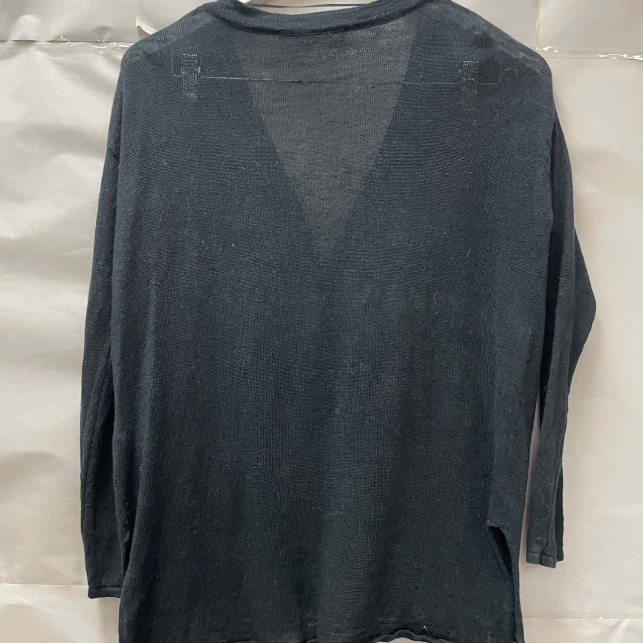 Skin and Threads Womens Size 0 Button-down Cardigan Black with side splits