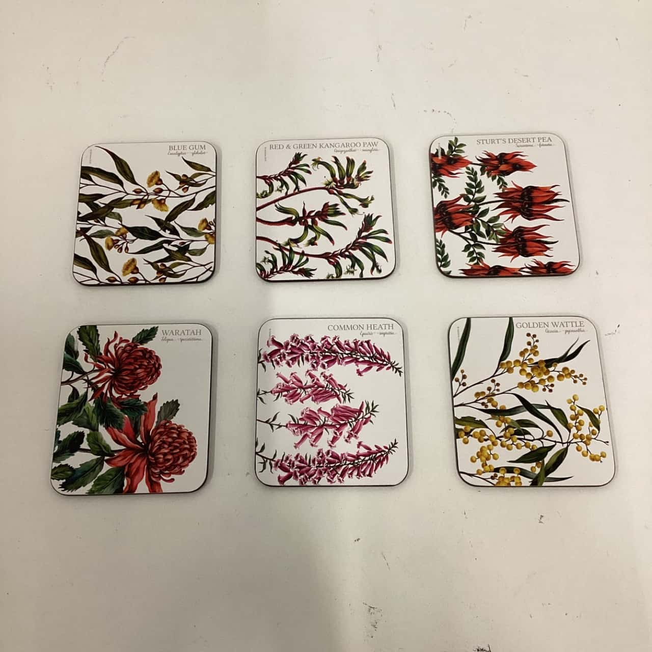 Ashdene Australian Floral Emblems 6 Assorted Coasters