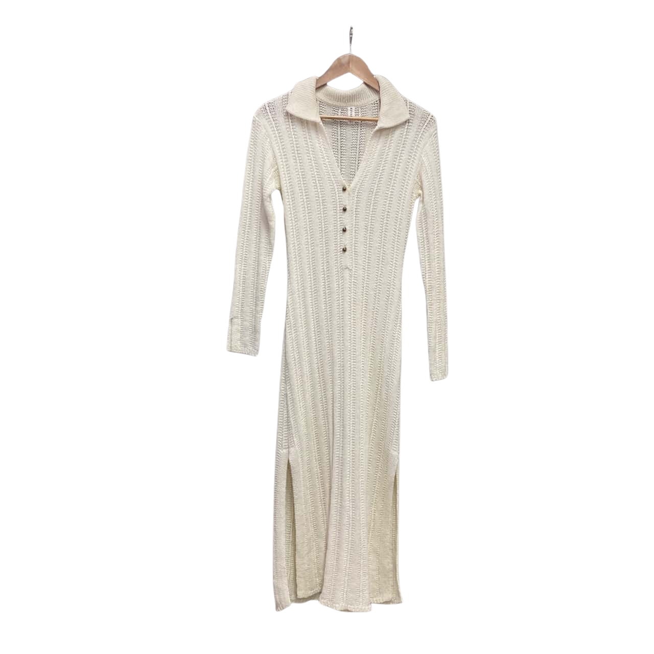 Kivari Womens Size 10 Knit Maxi Dress Cream