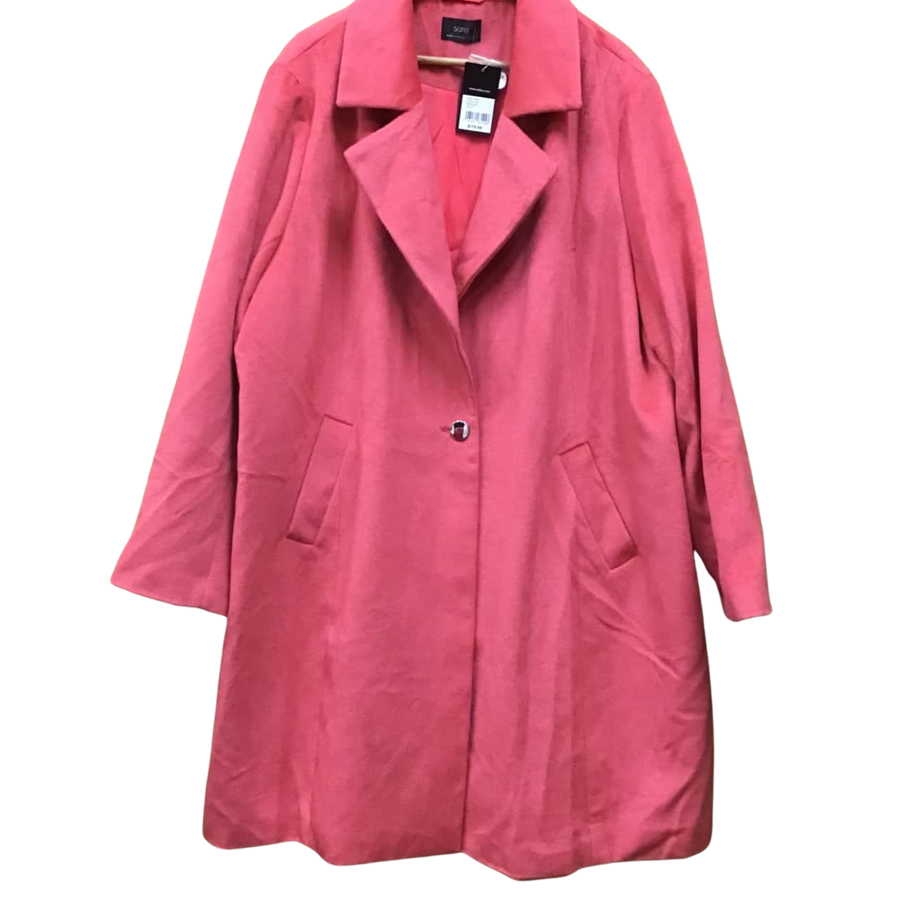 Ladies , Sara , Coral Coat , Size 24 , Dry Clean Only. (s)