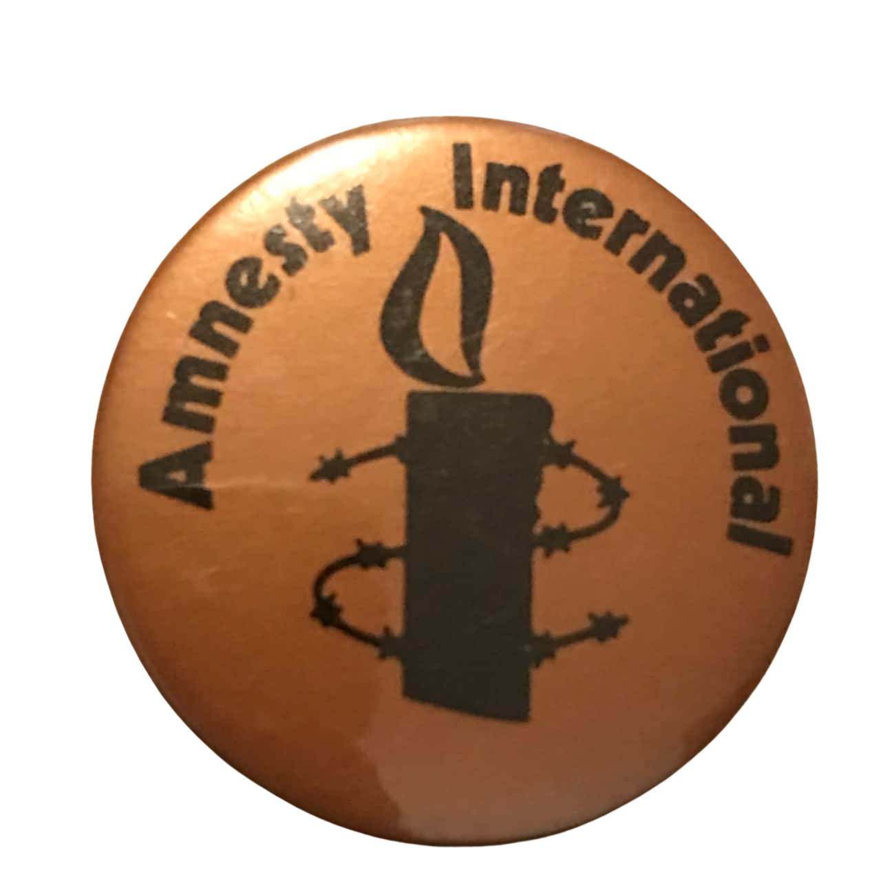 Vintage Amnesty International Badge size of 10c Piece