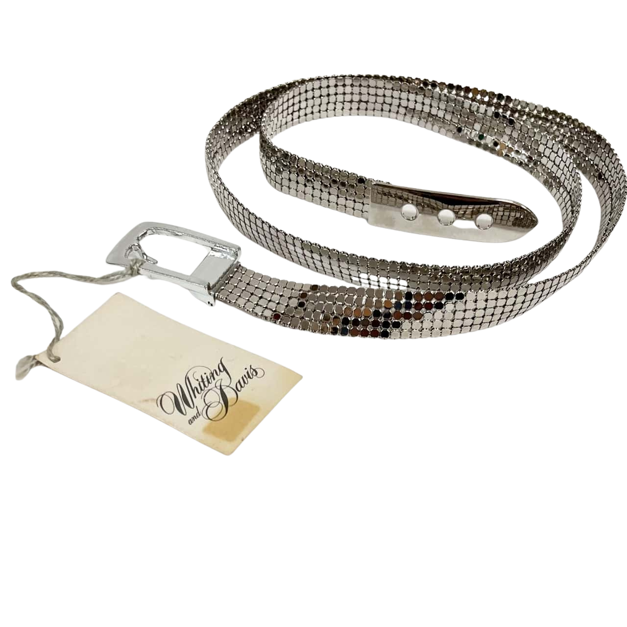 Whiting and Davis Silver Mesh Belt 88cm(s)