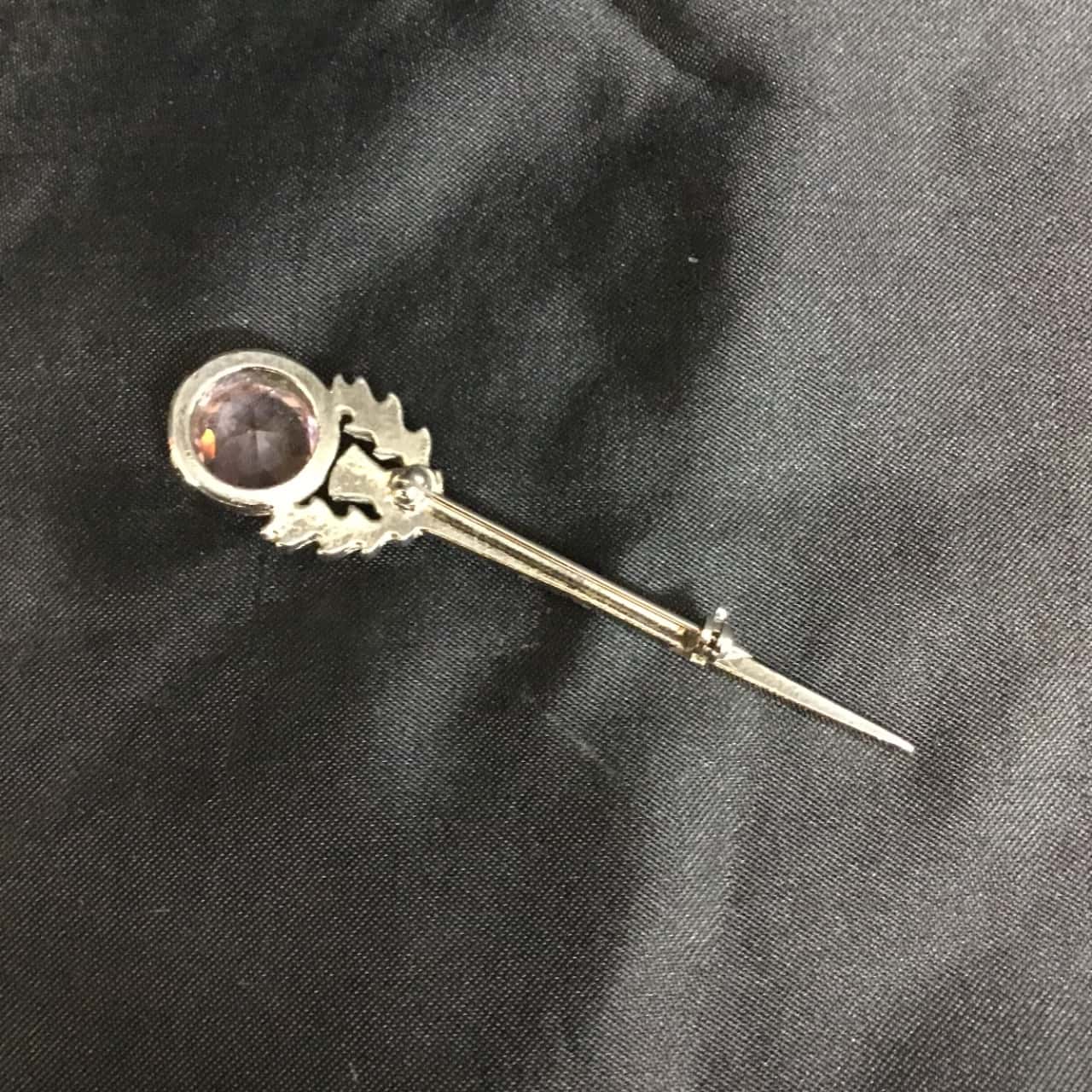 Scottish Thistle with Light Amethyst/Pewter Kilt Pin(s)