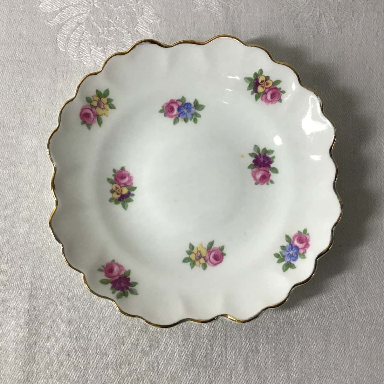 Vintage Royal Adderley Small Floral Pattern Bone China Dish