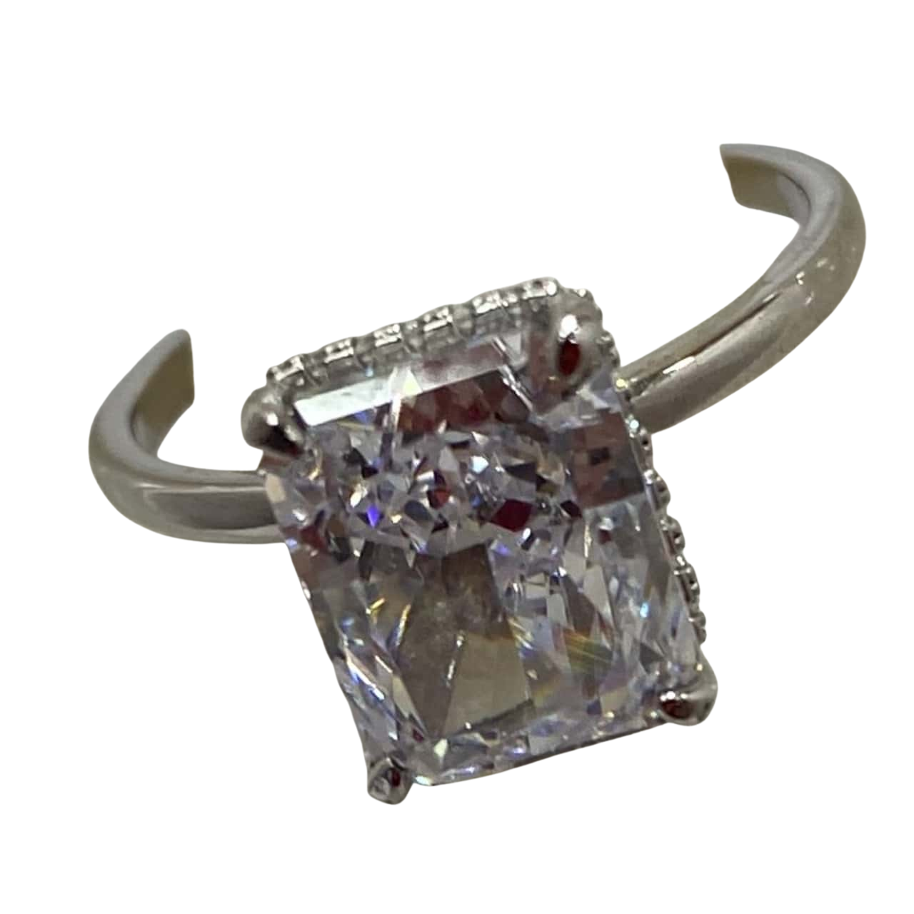 Very Sparkly Stone Set in Silver .925 Ring (s)