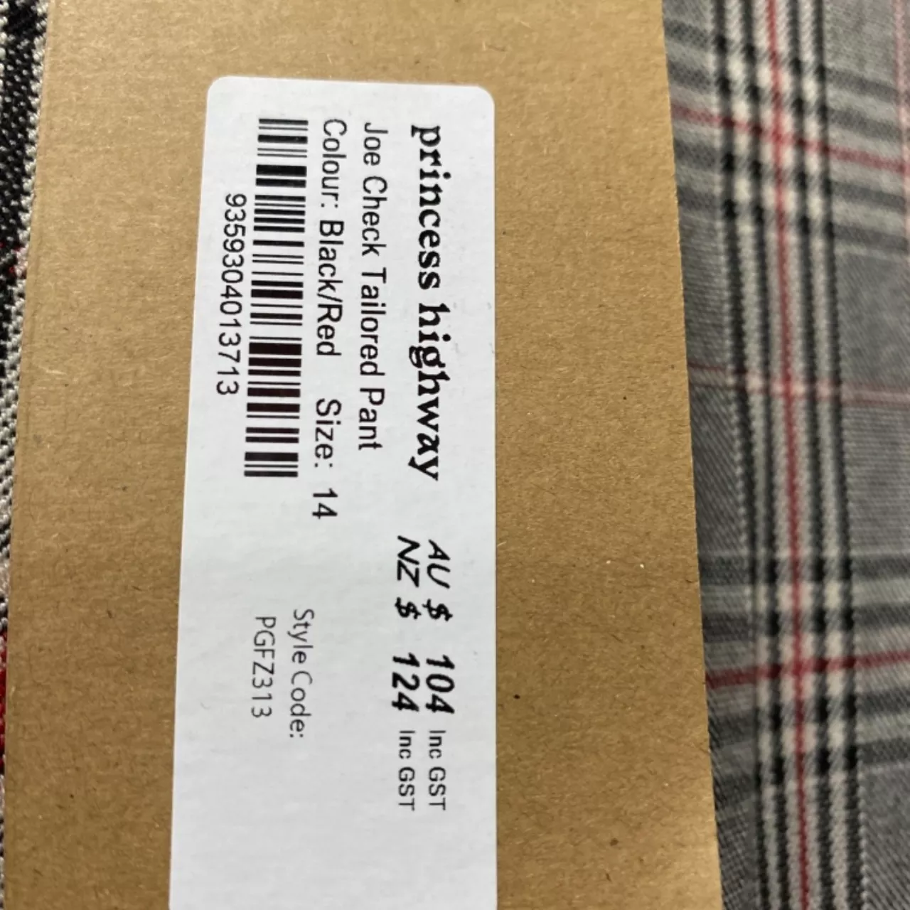 Princess Highway Size 14 Checked pants new (s)