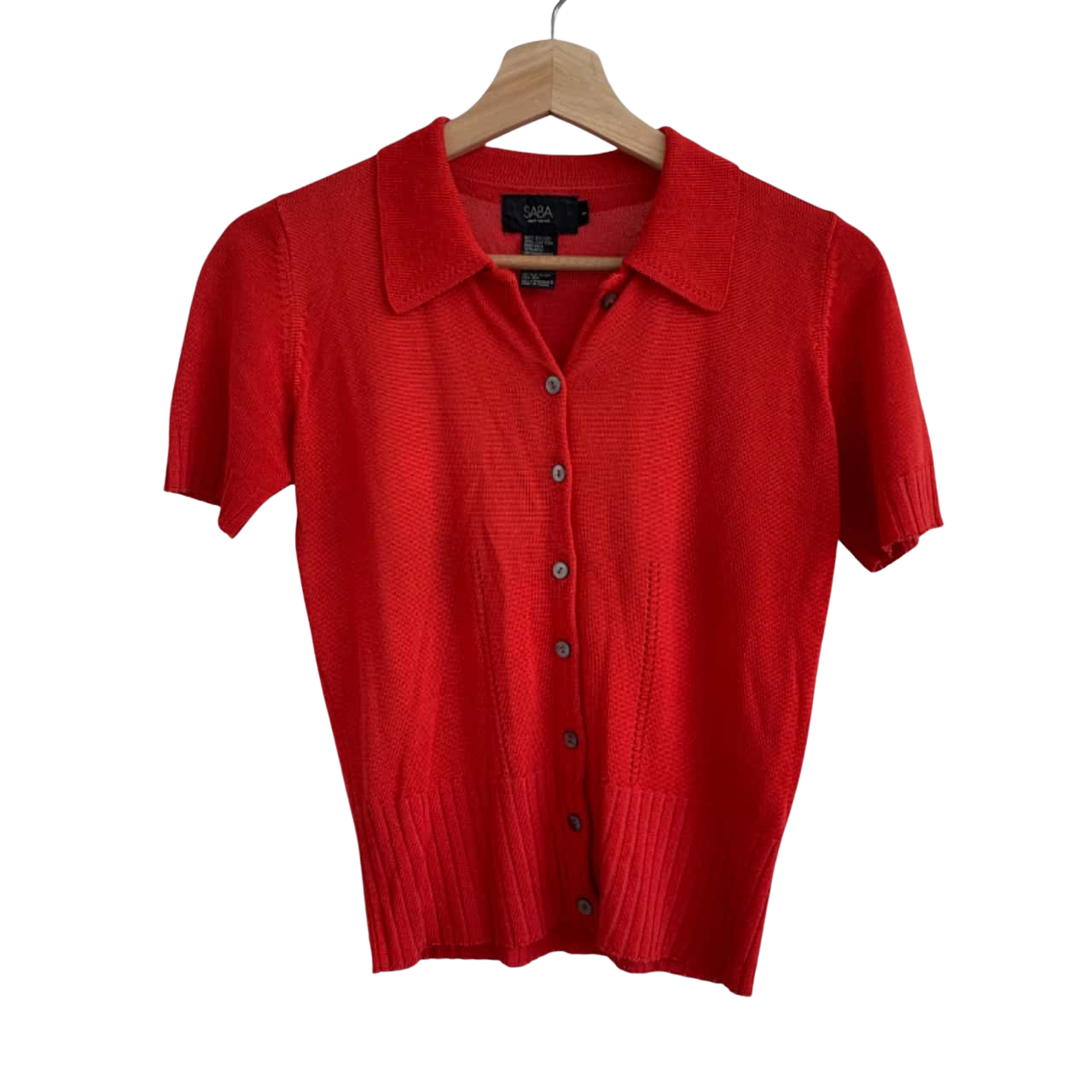 Saba Size 1 Red Knit Button Up