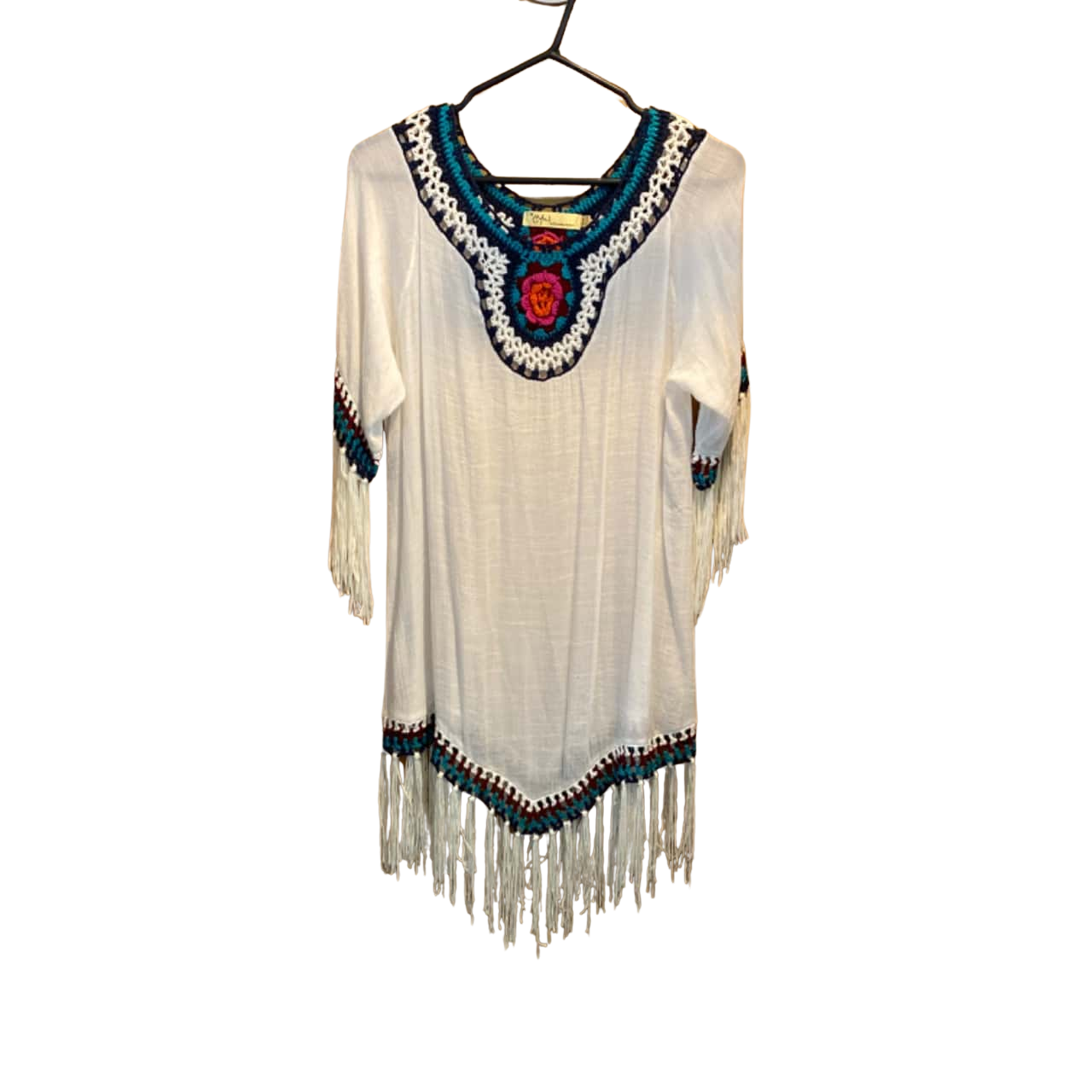 Womens Size One Size Short Sleeve White CYN Cynthia Mehra Long Top(s)