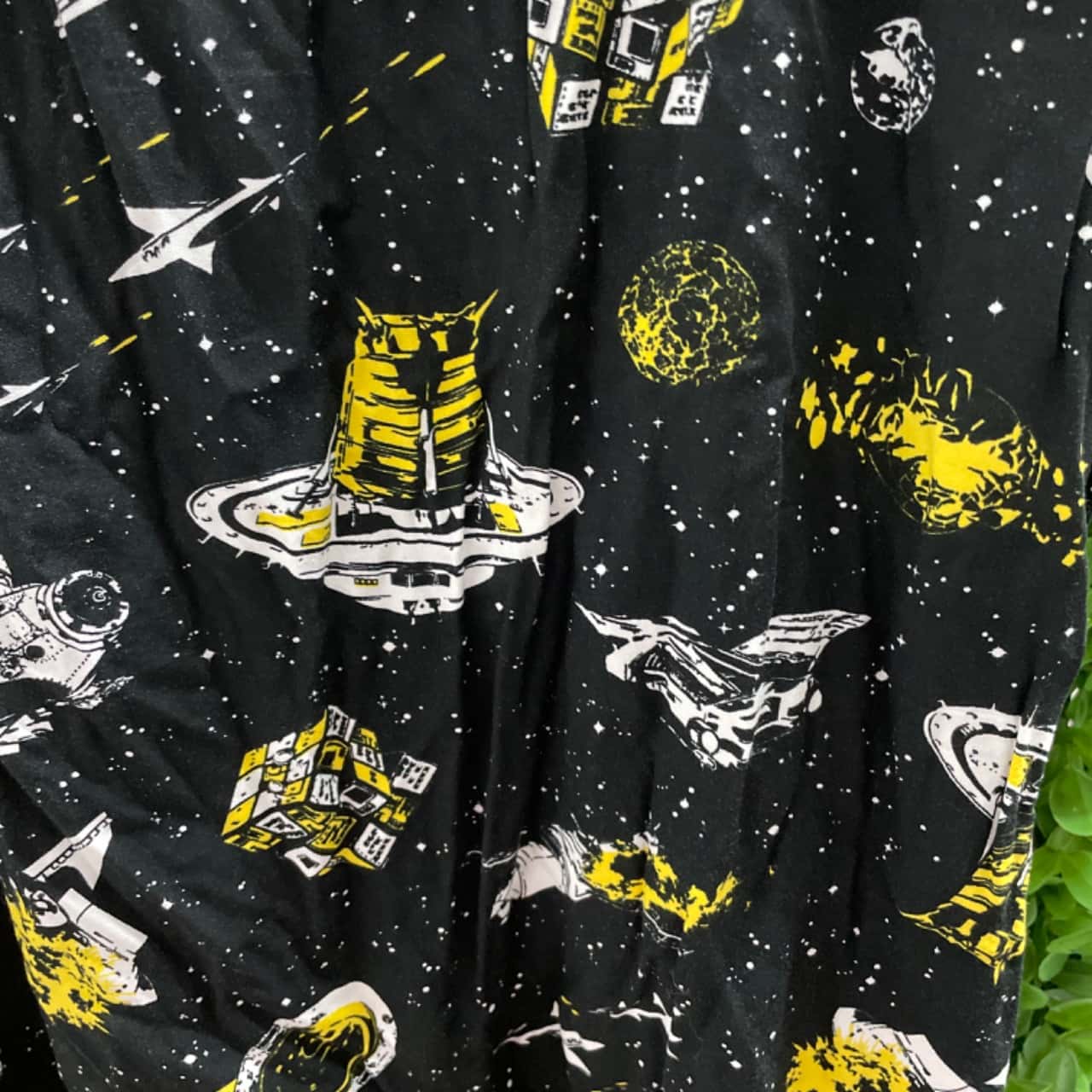 Dangerfield Size L Black Cosmic Spaceship Print shirt (s)