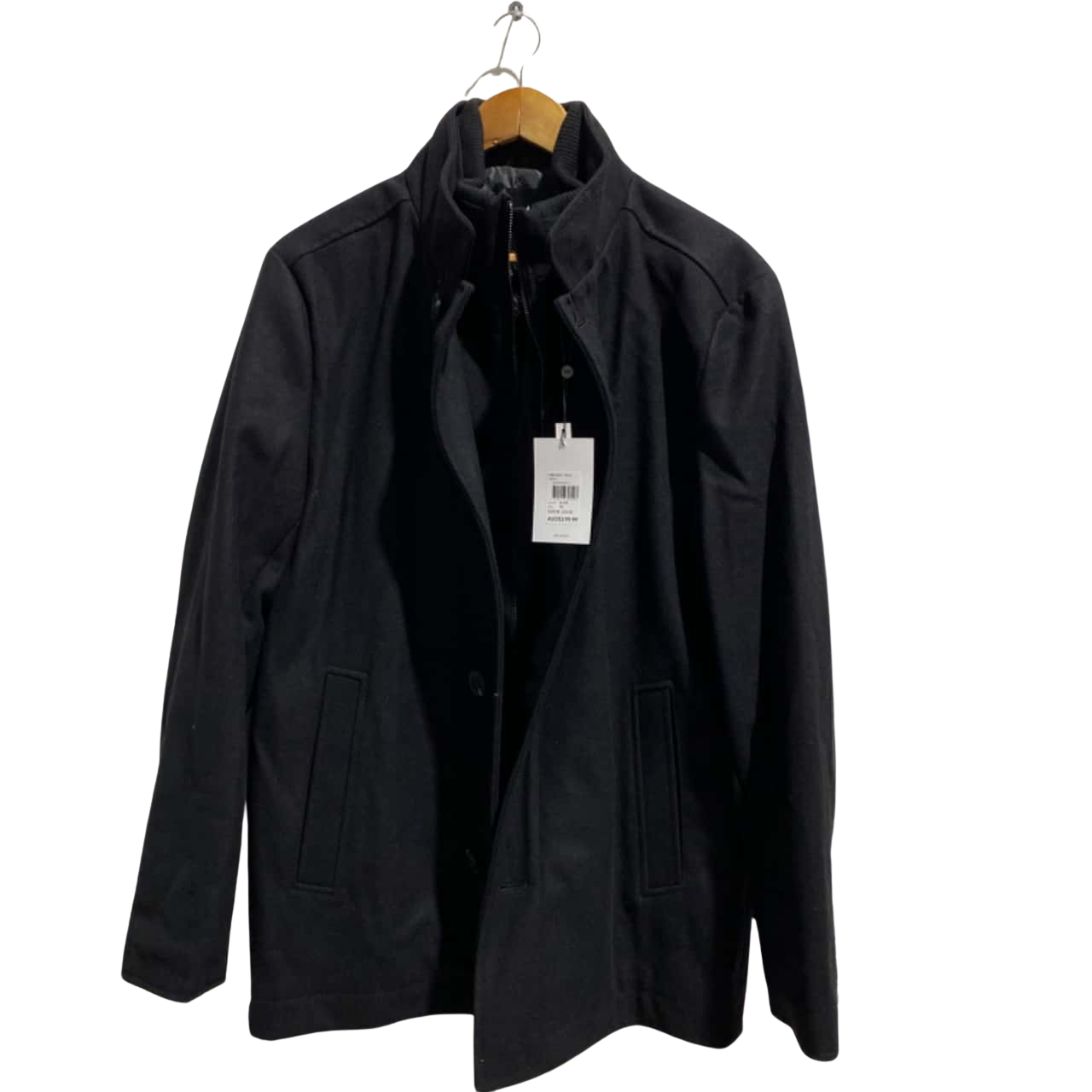 Yd. Mens Hemingway Dress Jacket Size M Front Zipper Black