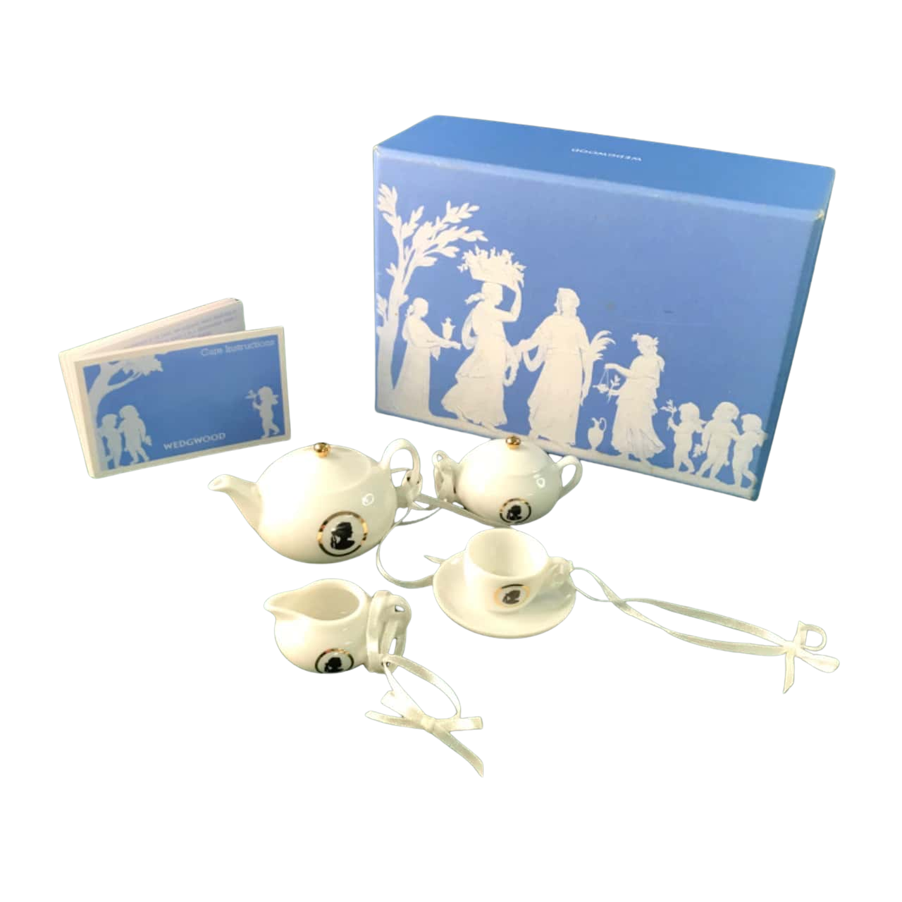 Wedgwood miniature tea set ornaments - Cameo