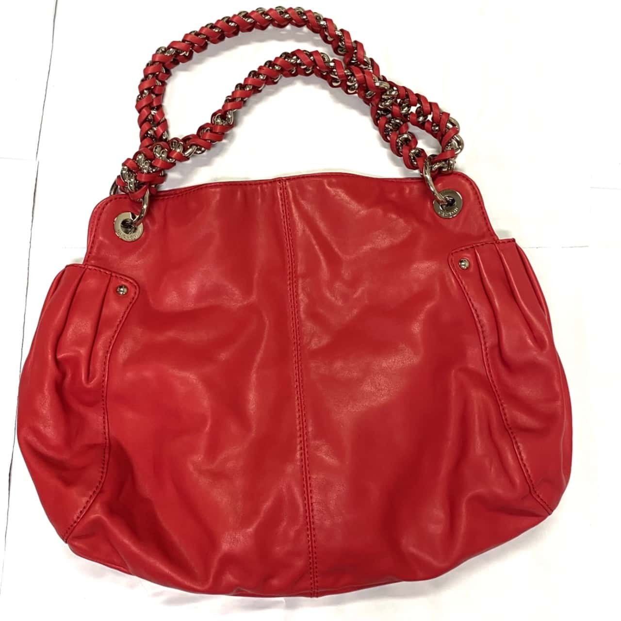 Oroton, Red, Leather Bag w/ Chain Handle