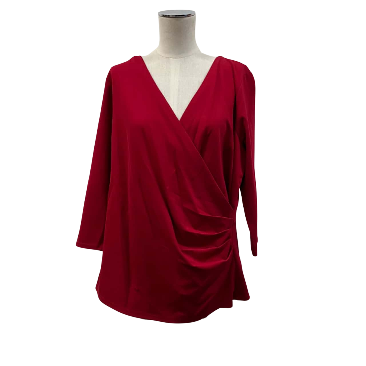 Jacqui-E Red V-Neck Top Size XL BNWT (s)