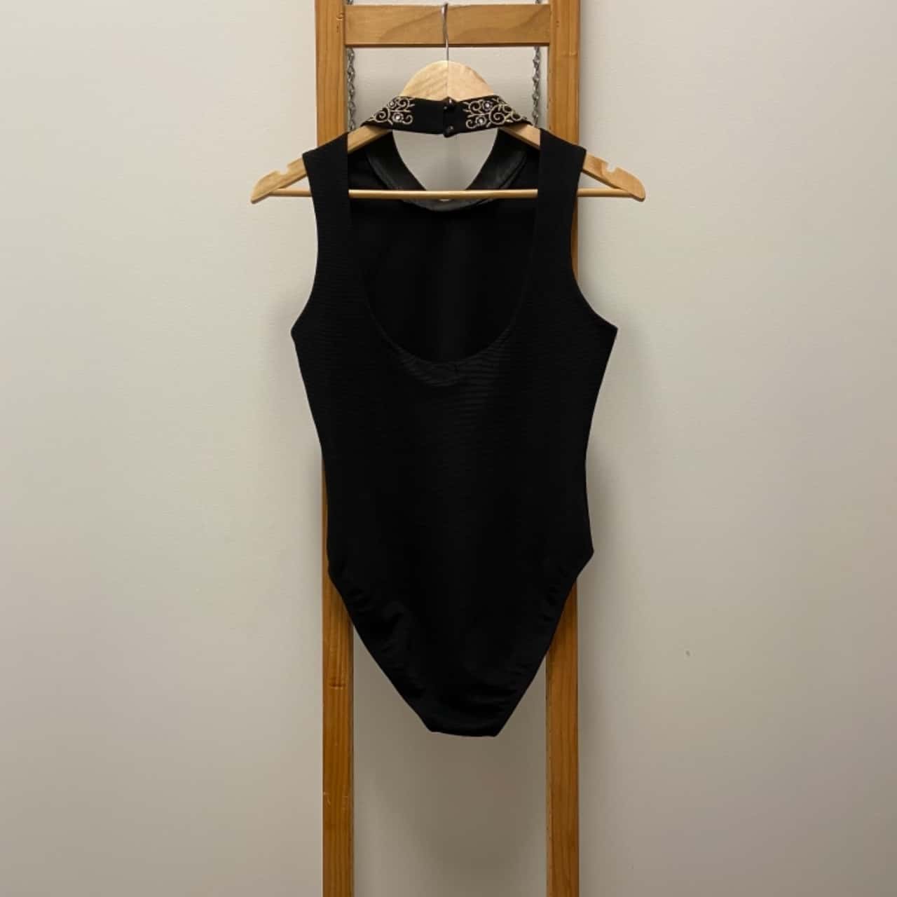 Lisa Ho Vintage Womens Size 12 Bodysuit Top Black (s)