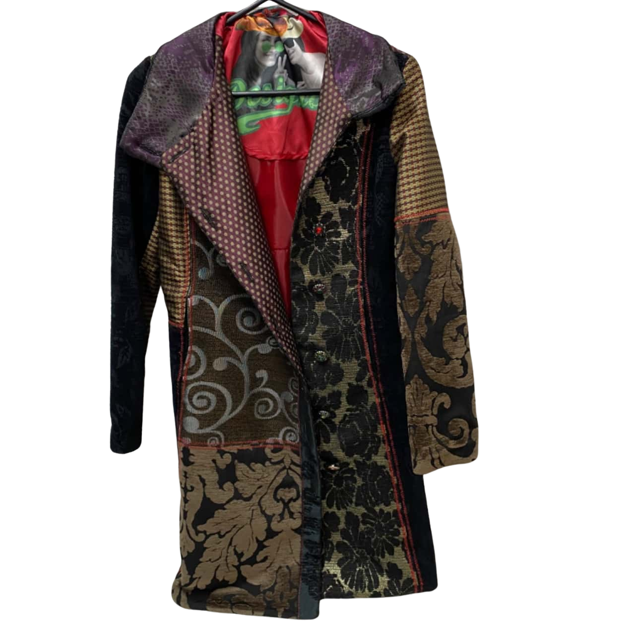 Desigual Womens Size 36 floral Trench Coat (s)