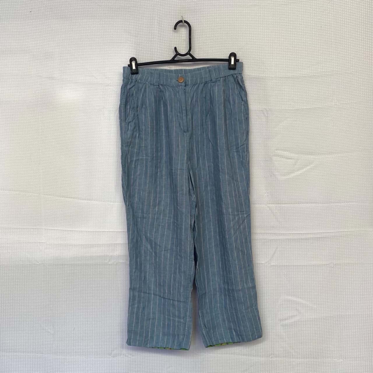 Gorman Womens Size 12 Wide Leg Blue / Striped / White (s)