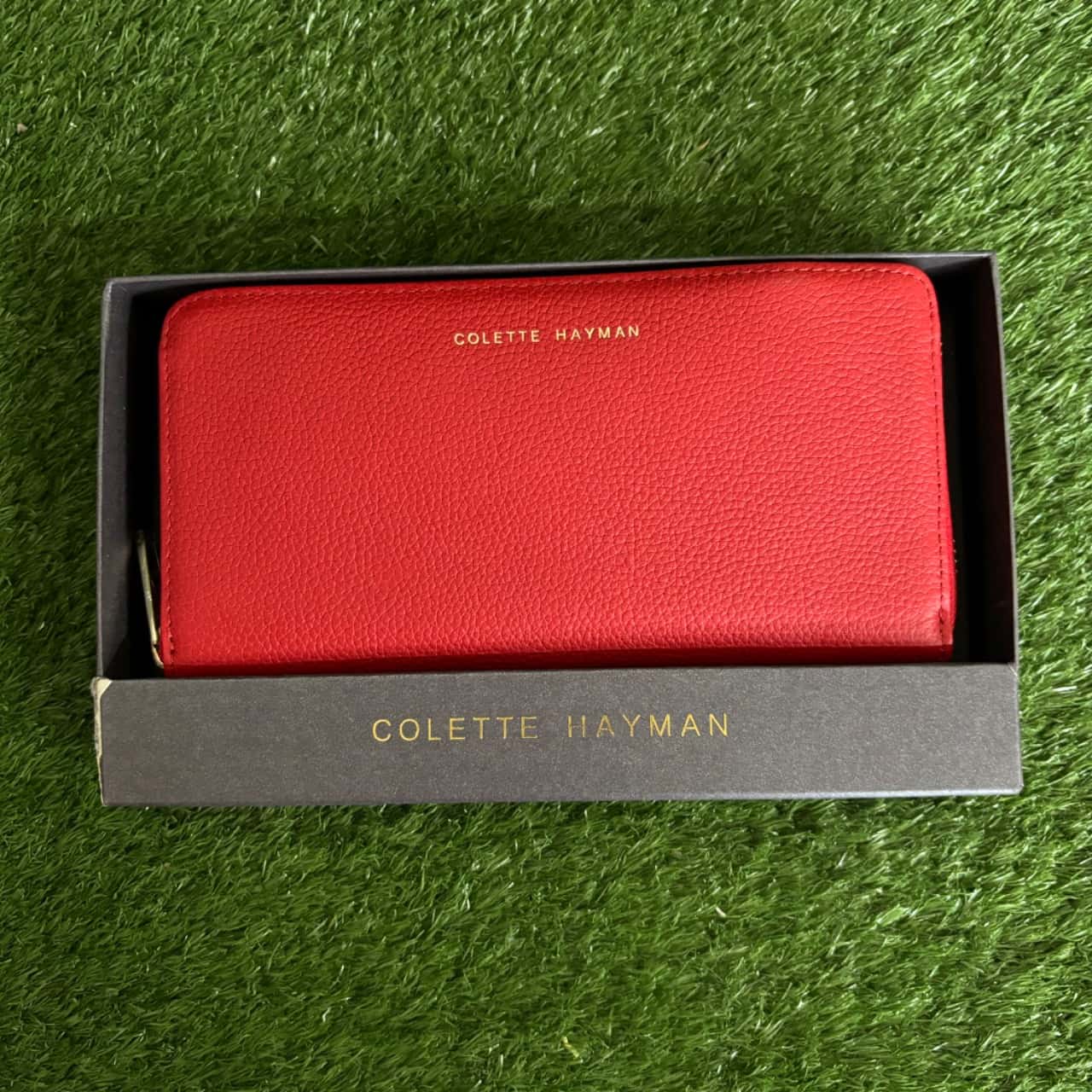 Colette Hayman Charlize Raspberry Red Leather Purse Long Wallet (New)