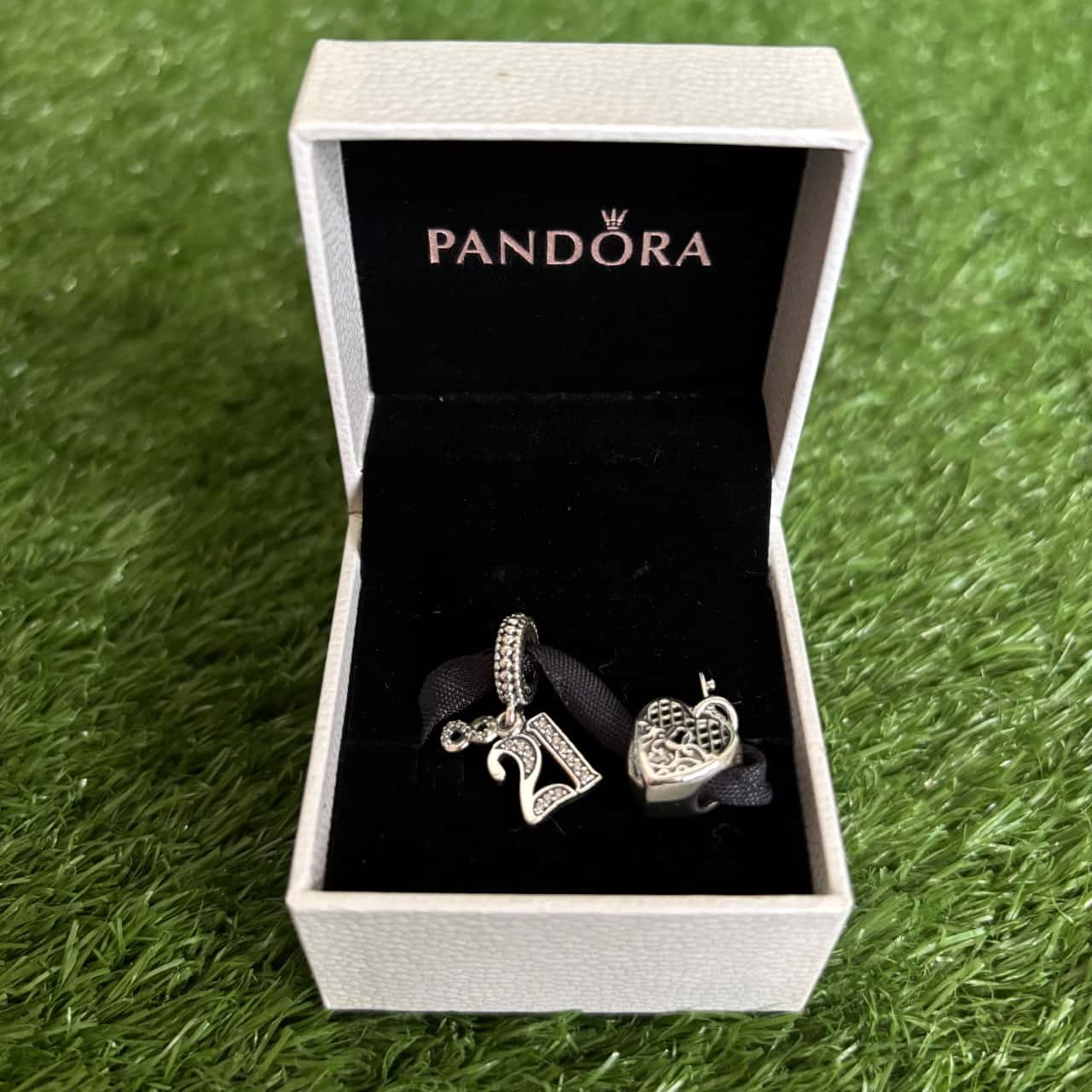Pandora Silver “21” & “Heart Locket” Charms (Boxed)(s)