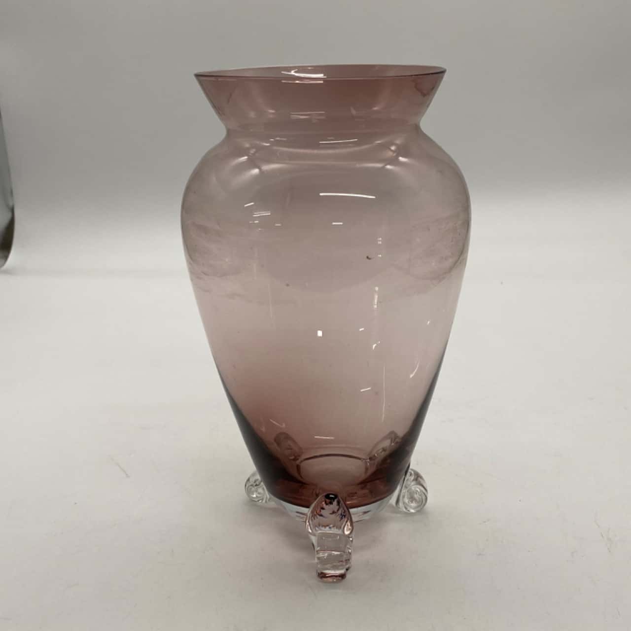 Plum Coloured Glass Footed Vase(s)