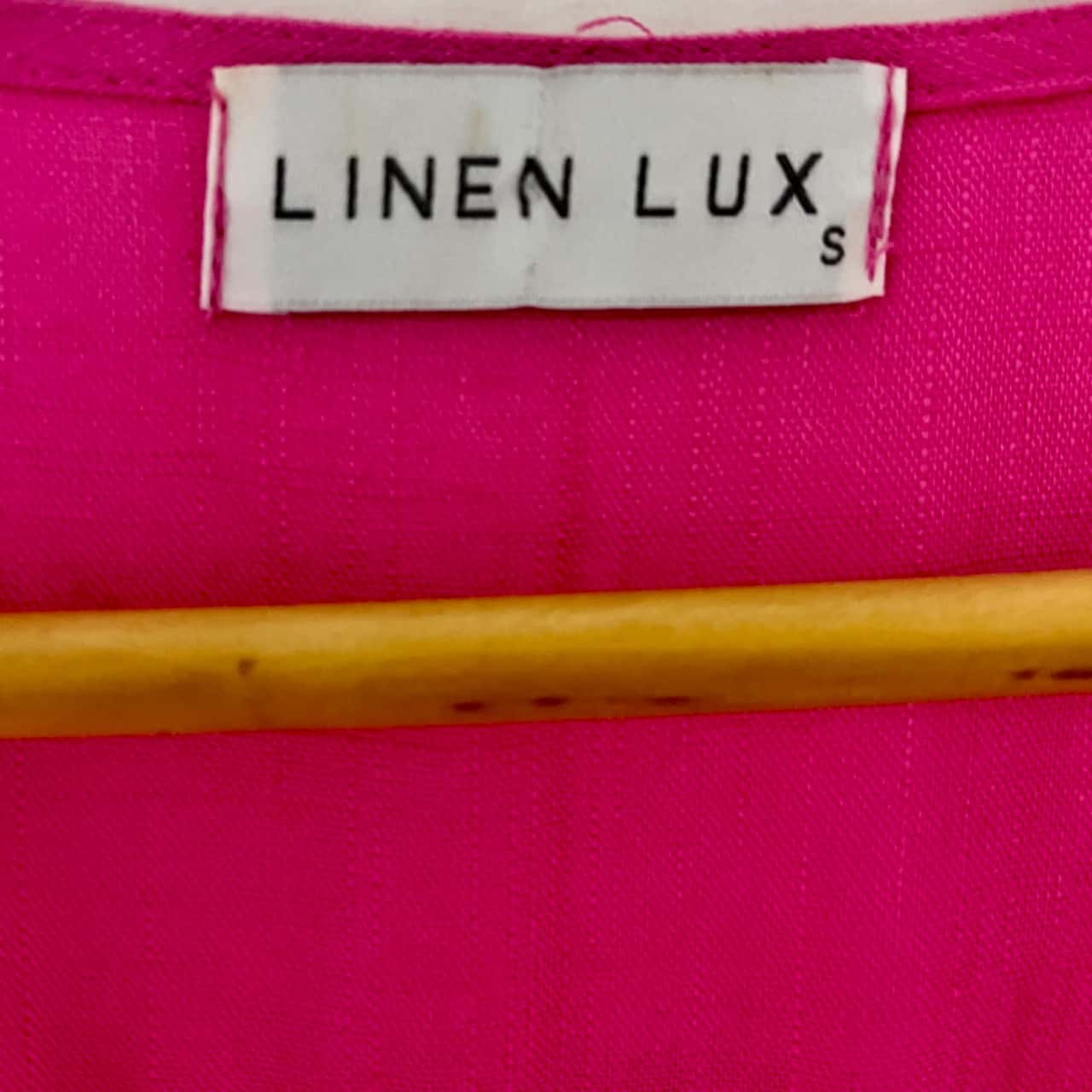 Linen Lux Linen Hot Pink Shirt Size S-more like 16