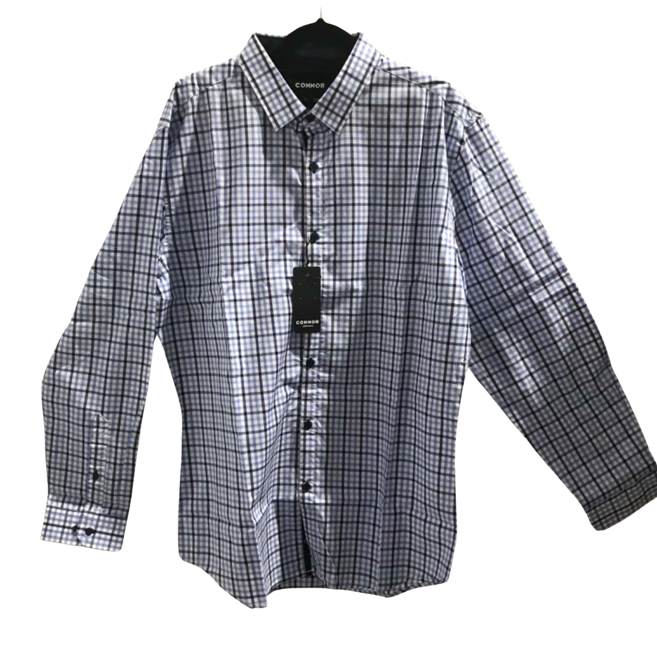 BNWT Connor Mens Long Sleeve Casual / Business Shirt Blue Check