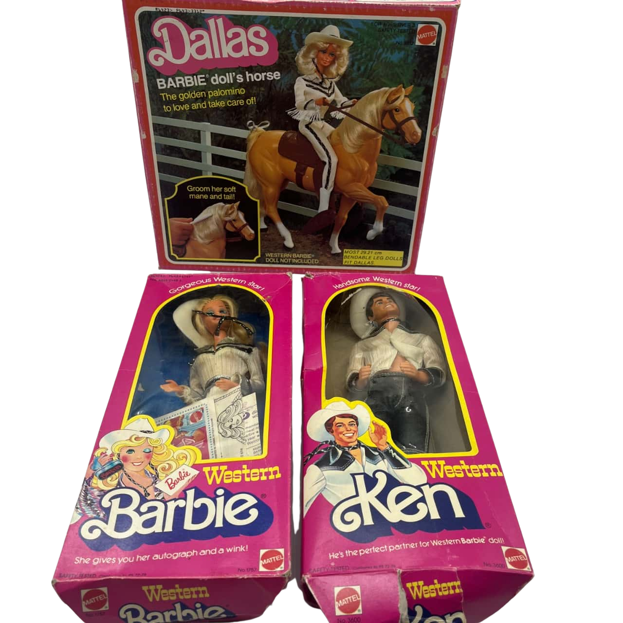Vintage 1980 Western Barbie, Ken and Dallas Horse(s) - Used Very Good ...