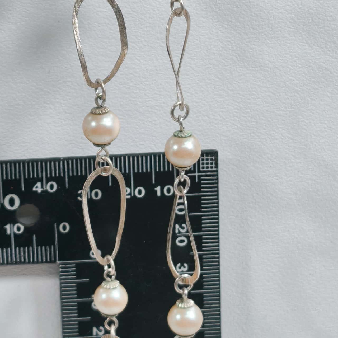 Womens Necklace Silver Pearl