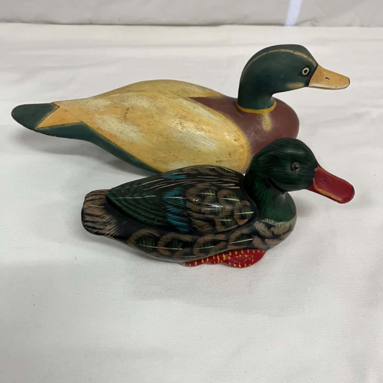 Wooden large duck & metal duck-for the duck collector.(s)