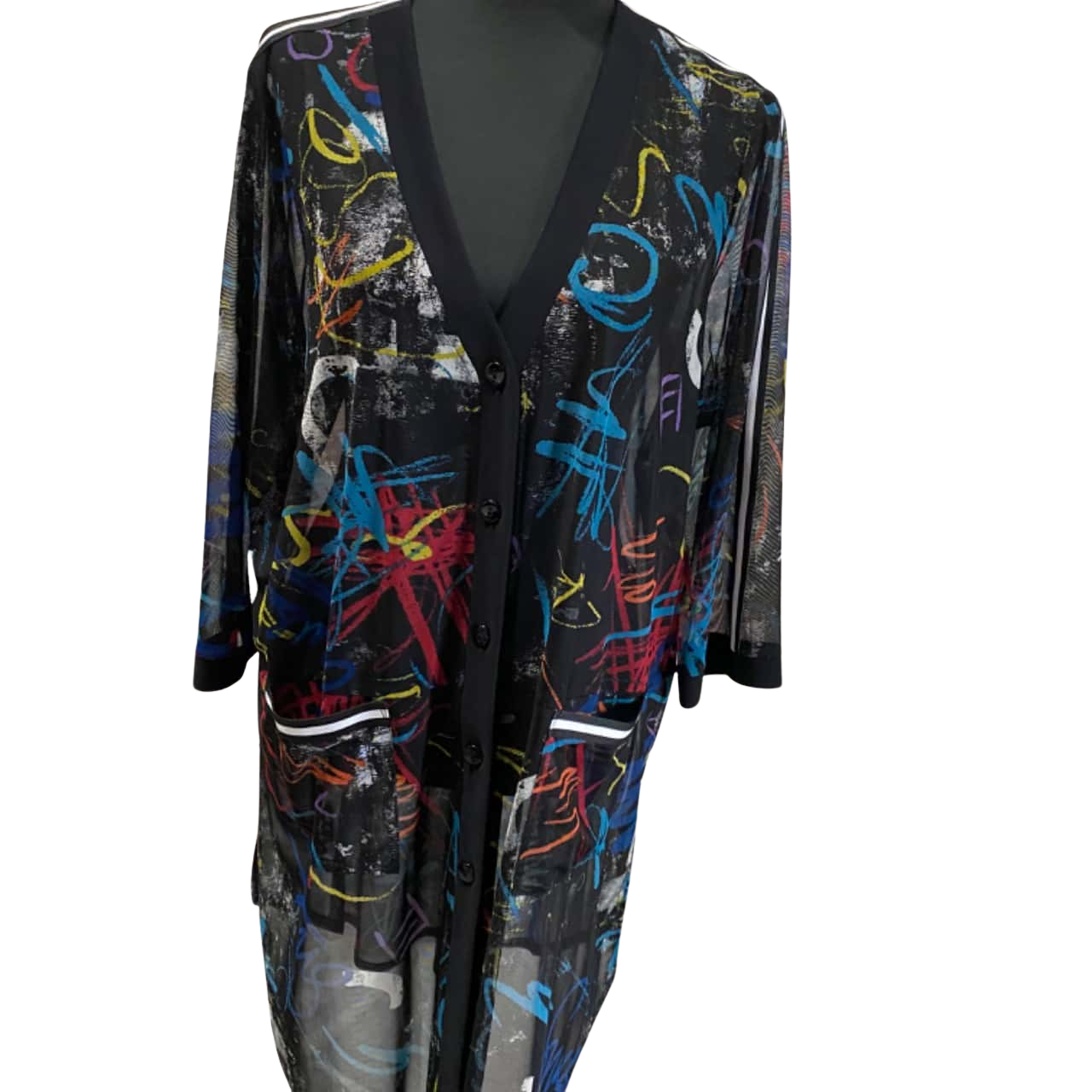 Joseph Ribkoff Black Overlay Top Size UK 18(s)