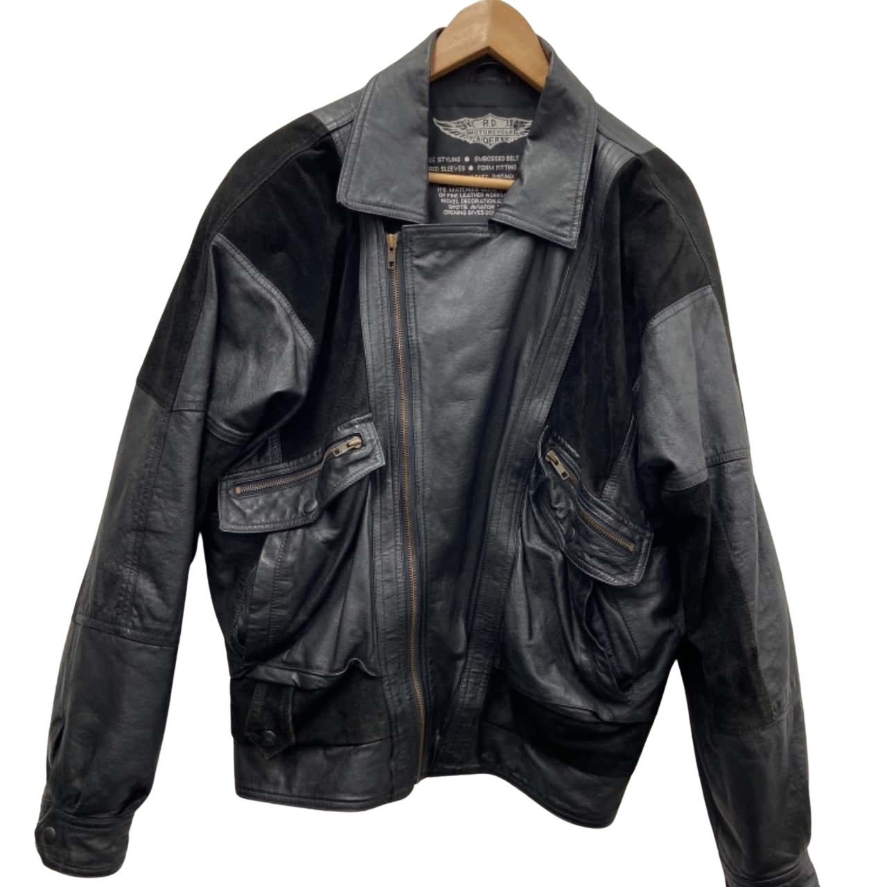 Roger David Mens Size L Biker / Front Zipper / Leather Jacket / Winter ...