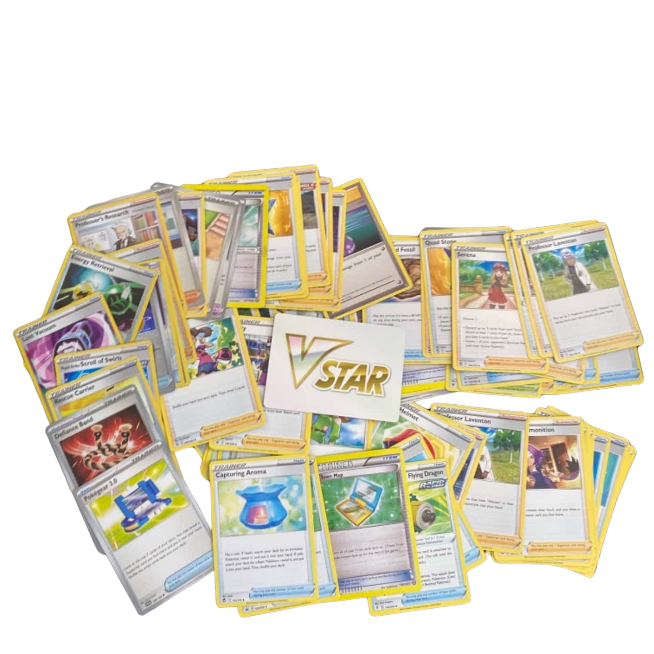 82 trainer Pokémon cards + V star card