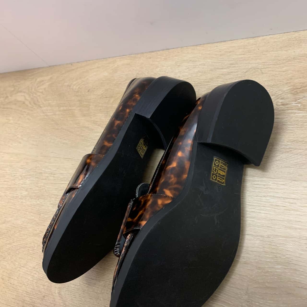 Jeffrey Campbell Womens Size 8 Black /Brown Tortoise shell style Loafers(s)