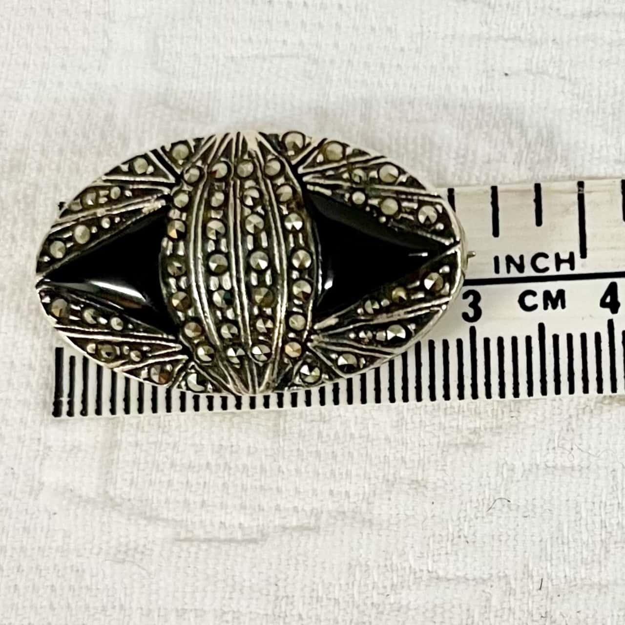 Vintage 925 Silver Marcasite Brooch (s)