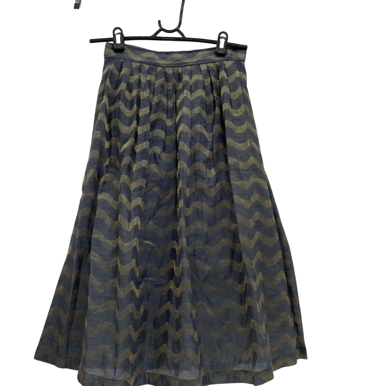 Gorman Womens Skirt Size 8 A-Line Dark Greyish with Gold Lurex waves (s)