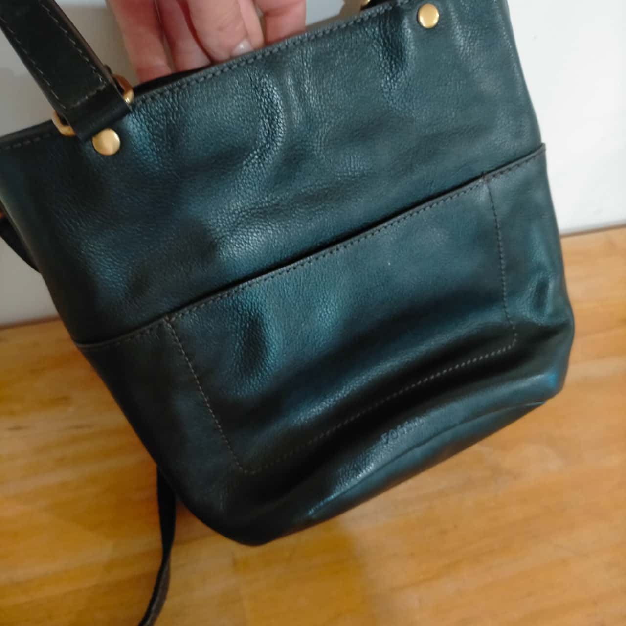 Fossil Small Black Leather Handbag VGUC(s)