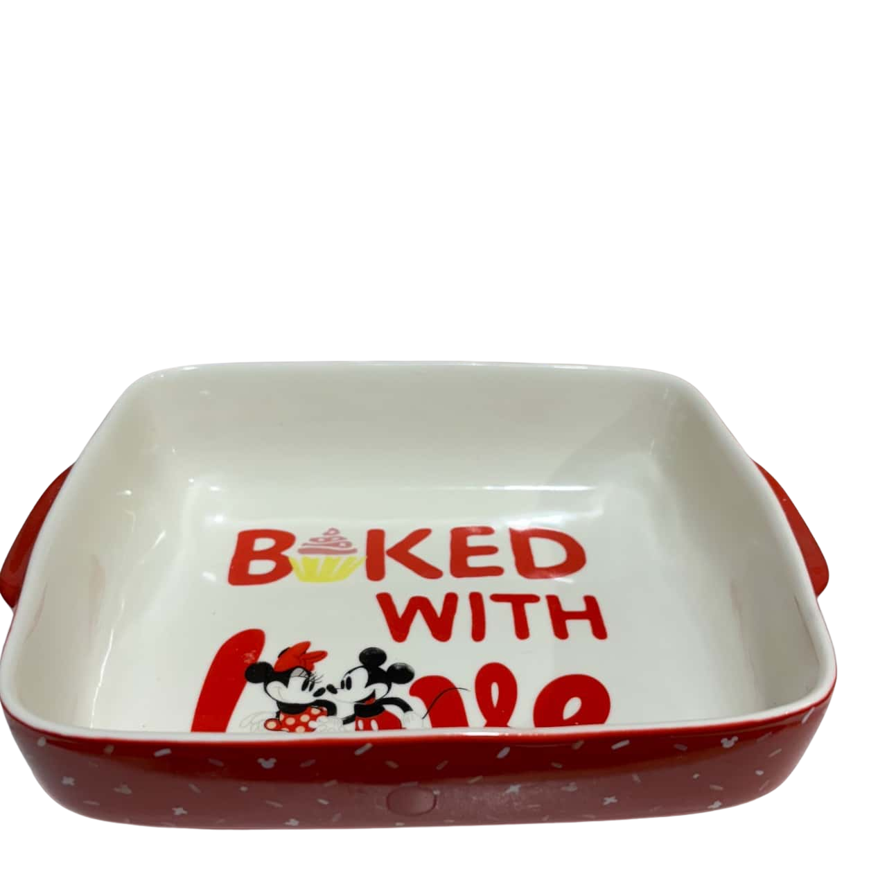 DISNEY Bake with Love Mickey and Minnie Mouse 2L Capacity Bake Dish ...
