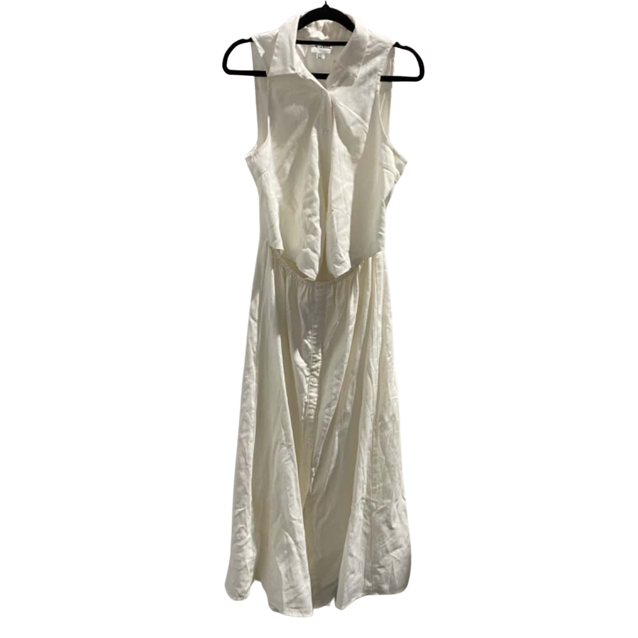 Calli Womens Size 10 Linen White Sleeveless Maxi Dress (s)