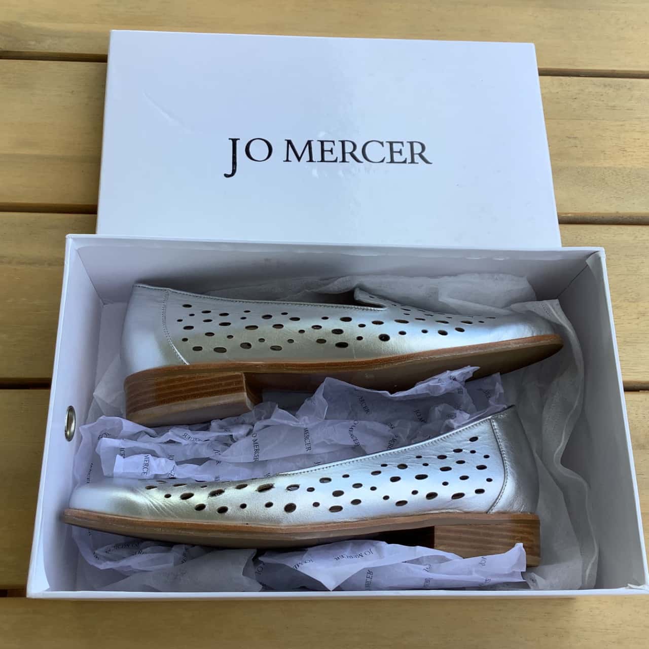 Jo Mercer Drogo Silver Leather Loafer Size 39 (s)