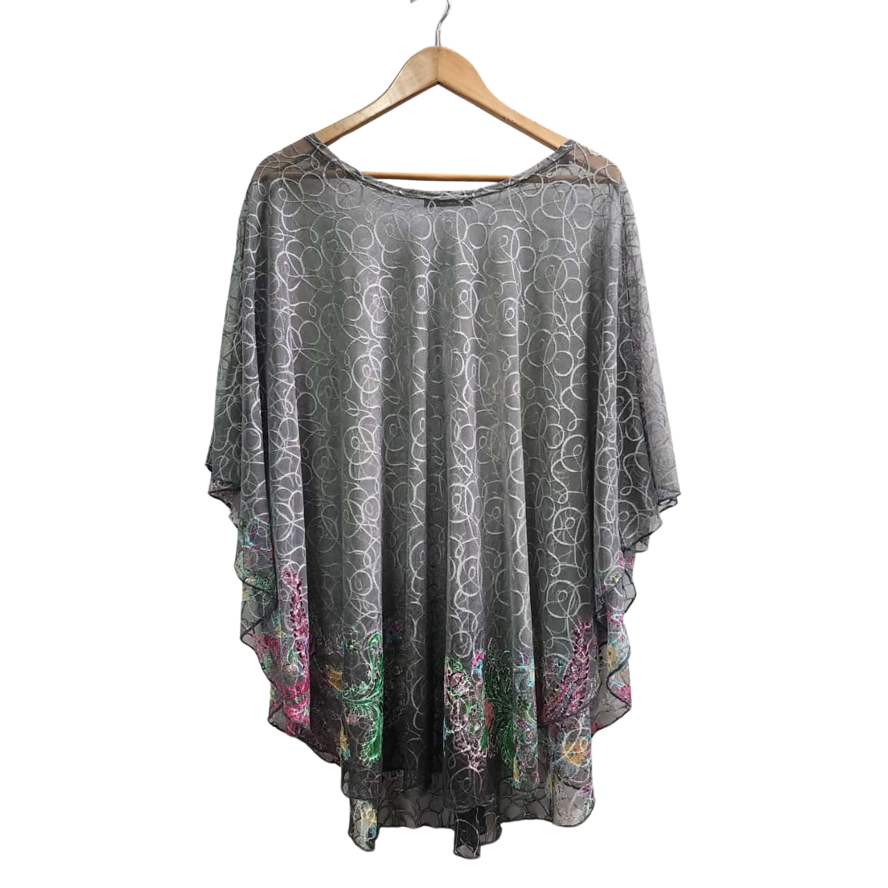 Womens silver grey bat wing top
