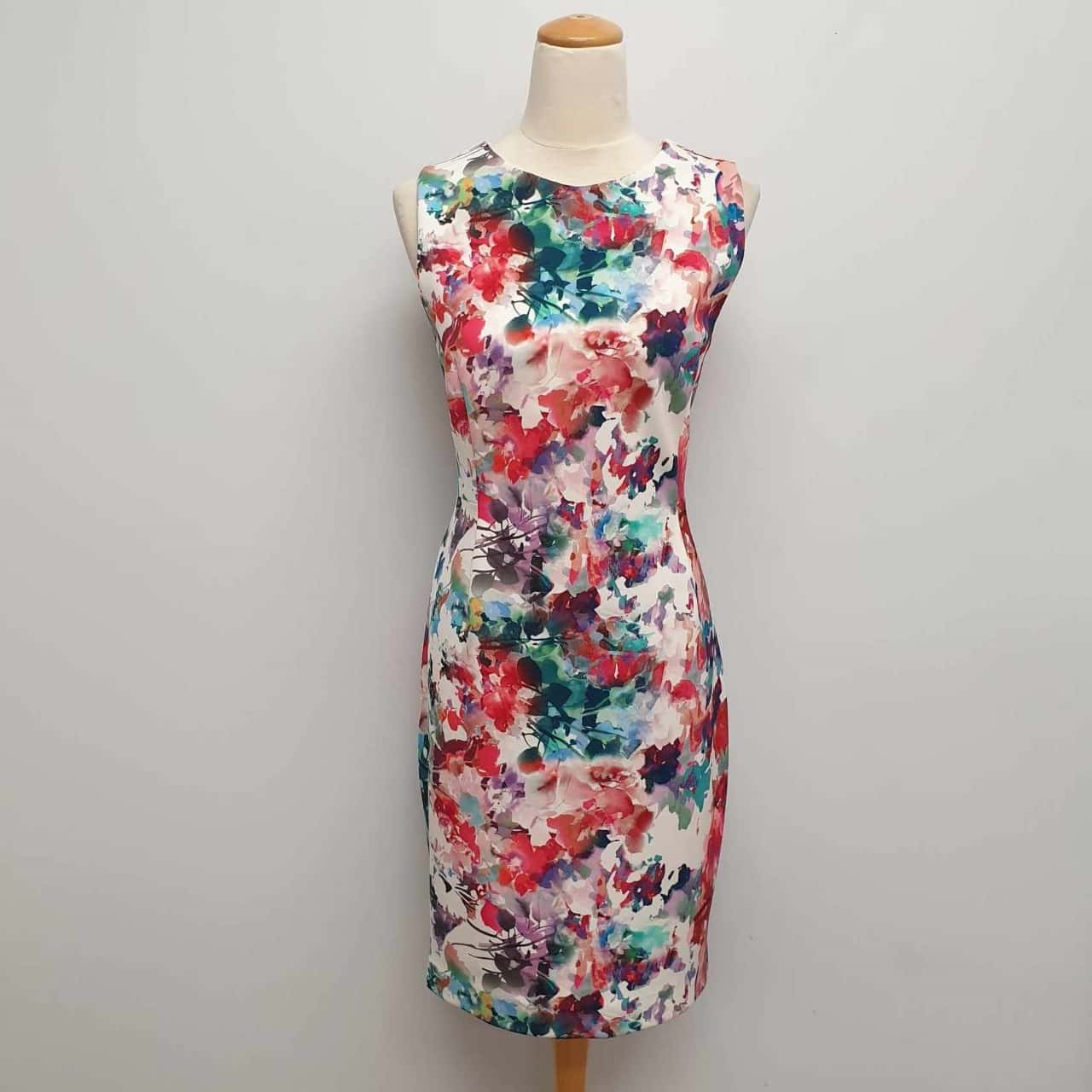 Zara Basics Stunning Multicoloured Absract Pattern Bodycon Fitted Slim ...