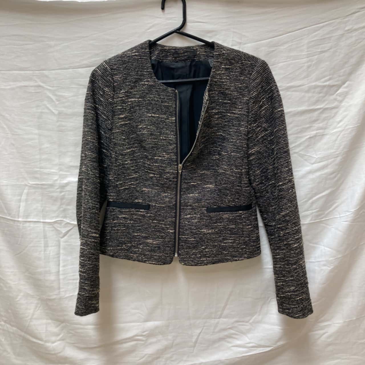 Esprit Womens Coat Size 8 Black / Cream