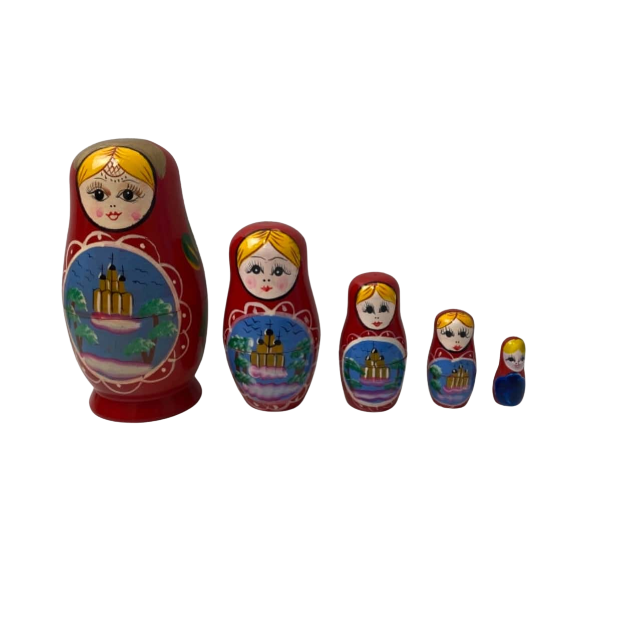 5 pce Russian nesting dolls large 13cm tall(s)