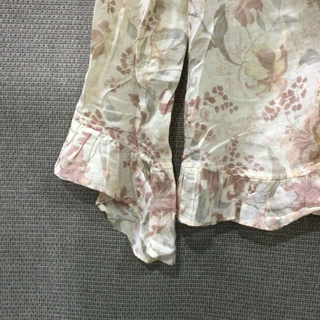 Marcs Womens L/S Frilly Blouse, Size 10, Cream / Floral (s)