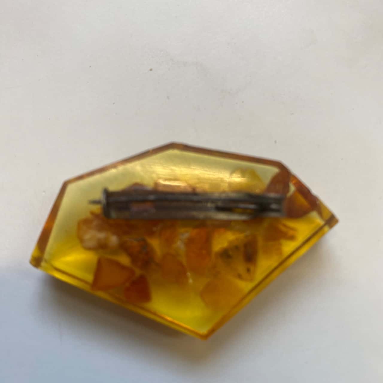 Vintage Translucent Amber Coloured Faceted Brooch(s)