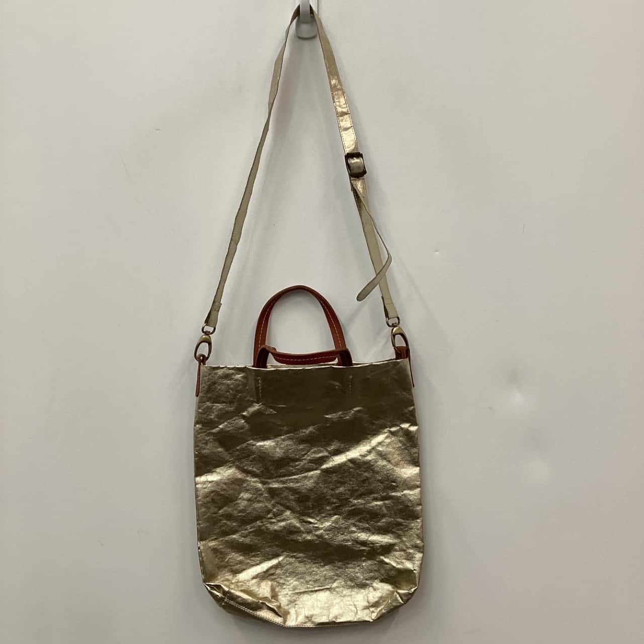 Womens Gold Metalic Tote